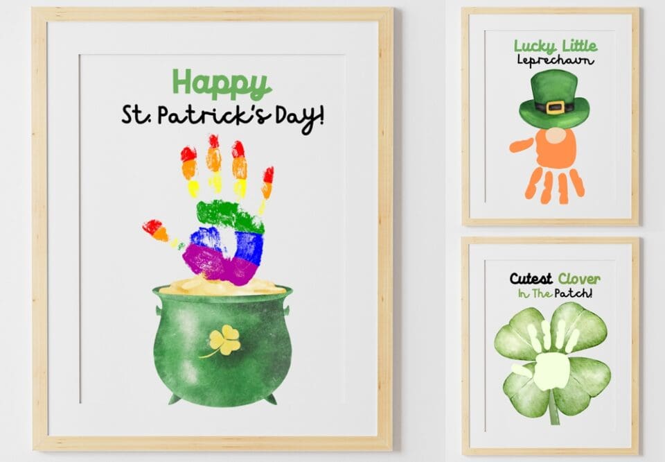 St. Patrick's Day Handprint Art With Printable Templates