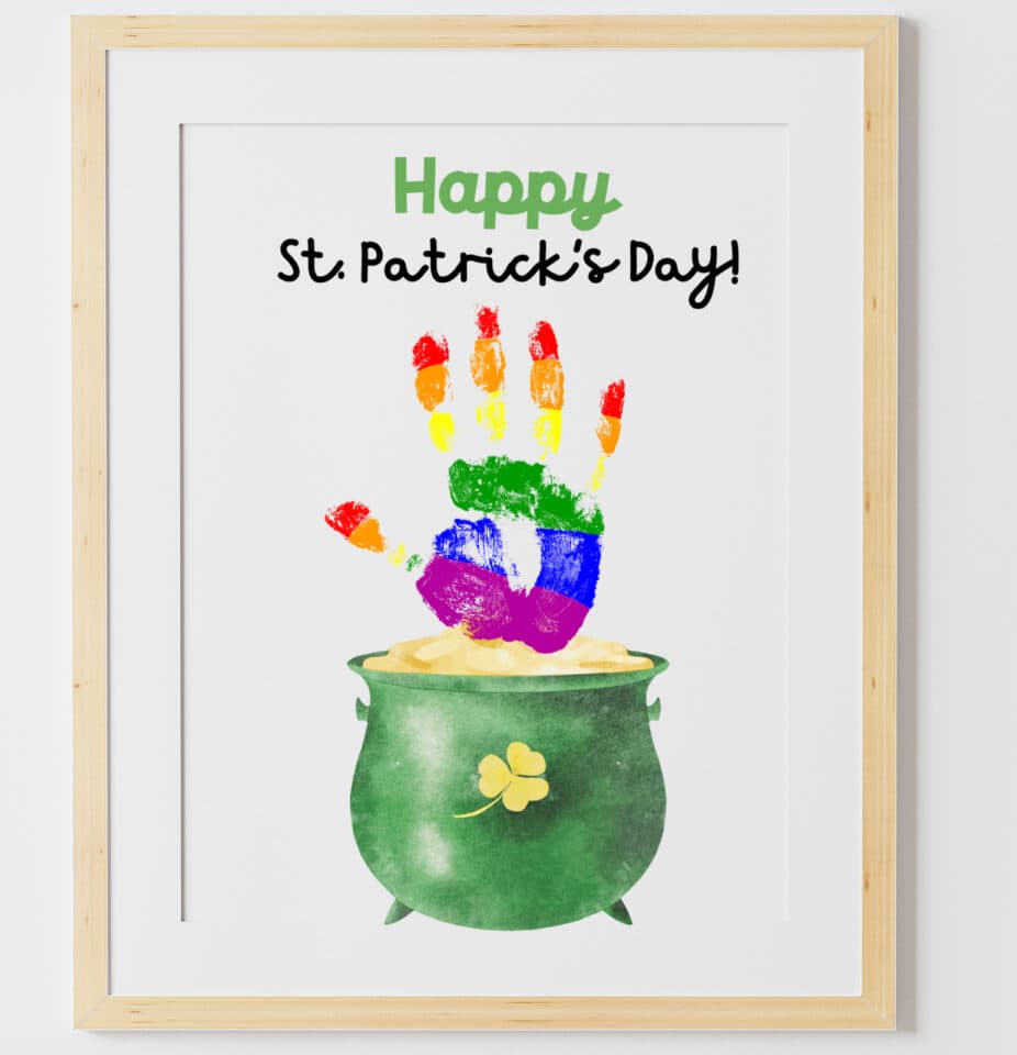 St. Patrick's Day Handprint Art With Printable Templates