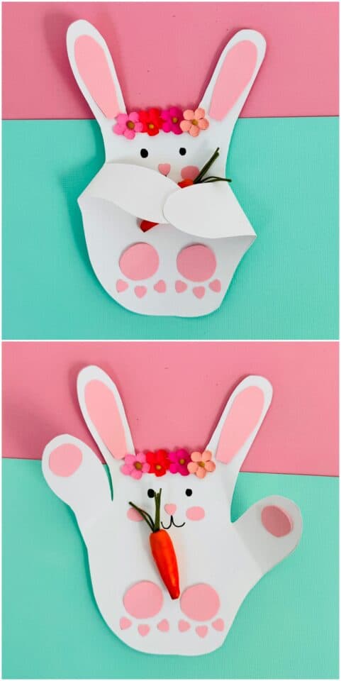 Cute and Clever Bunny Handprint Craft - Easter Craft For Kids