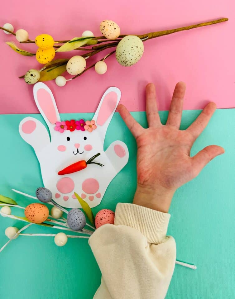 Cute and Clever Bunny Handprint Craft - Easter Craft For Kids