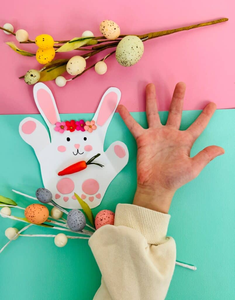 Cute and Clever Bunny Handprint Craft - Easter Craft For Kids