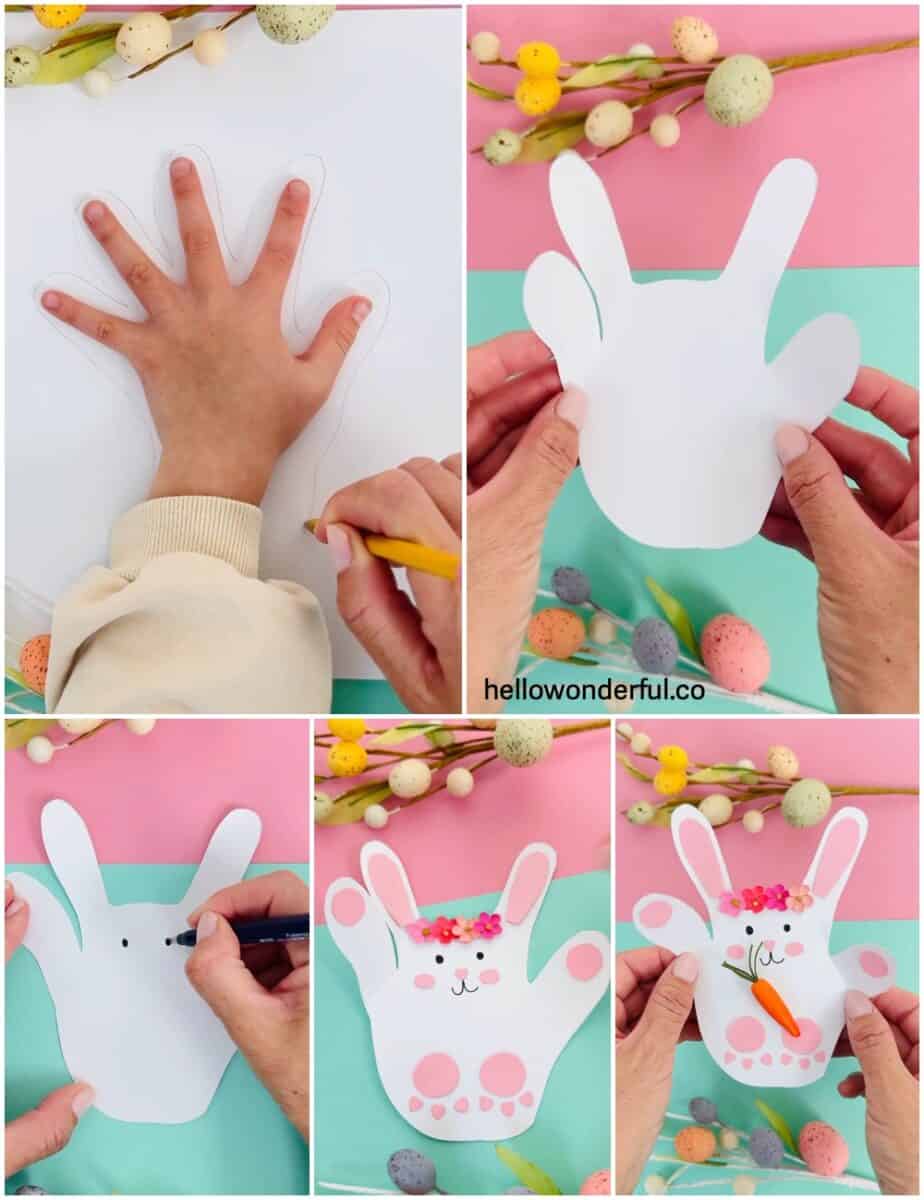 Cute and Clever Bunny Handprint Craft - Easter Craft For Kids