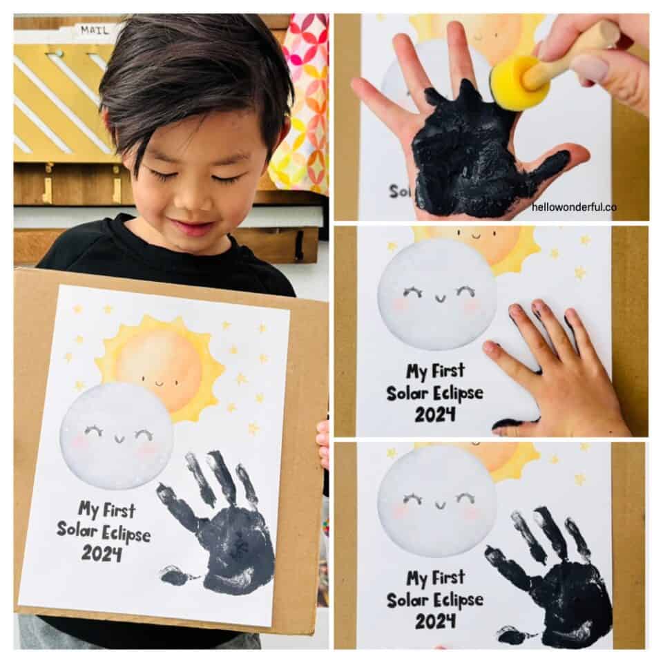 Solar Eclipse Handprint Craft 2024