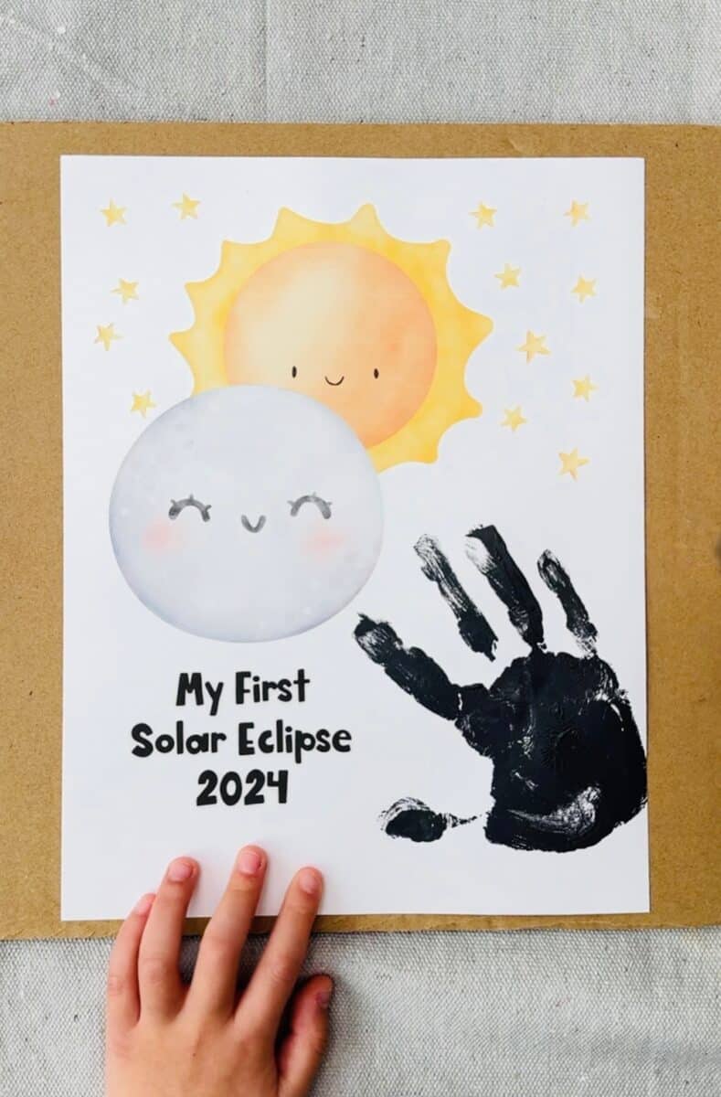 Solar Eclipse Handprint Craft 2024