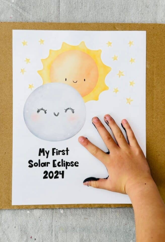 Solar Eclipse Handprint Craft 2024