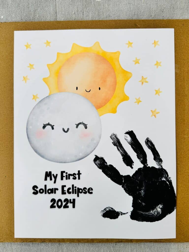Solar Eclipse Handprint Craft 2024