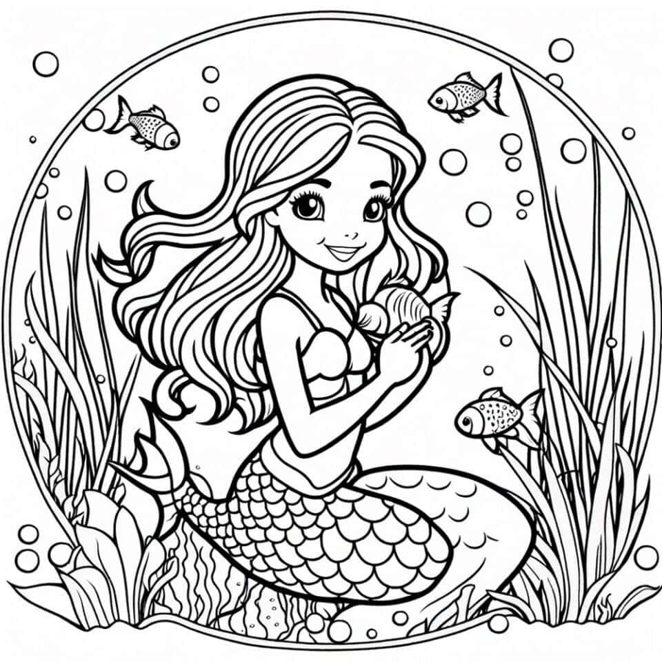 Free Mermaid Coloring Pages With Printables - hello, Wonderful