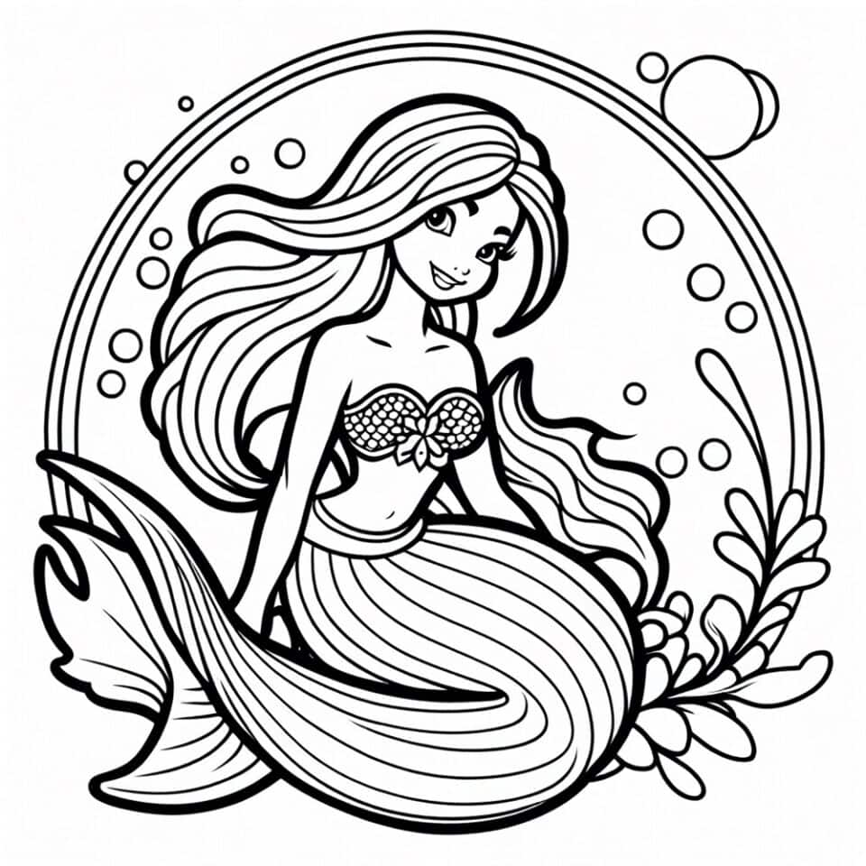 Free Mermaid Coloring Pages With Printables - hello, Wonderful