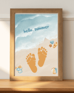 Summer Footprint Art With Printable Template