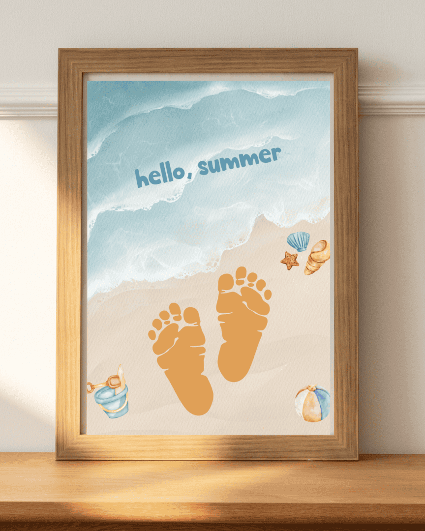 Summer Footprint Art With Printable Template