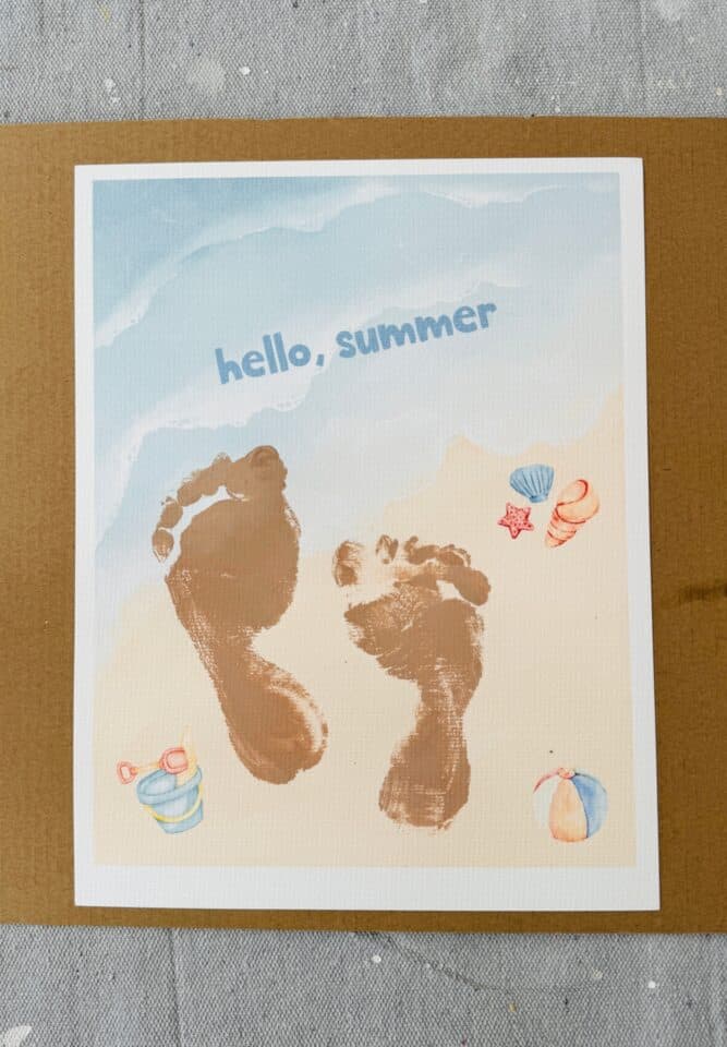 Summer Footprint Art With Printable Template