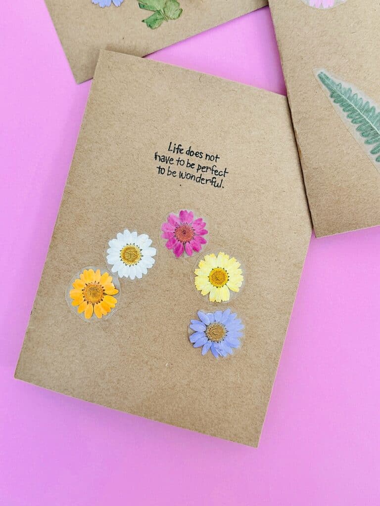DIY Nature Stickers Using Pressed Flowers