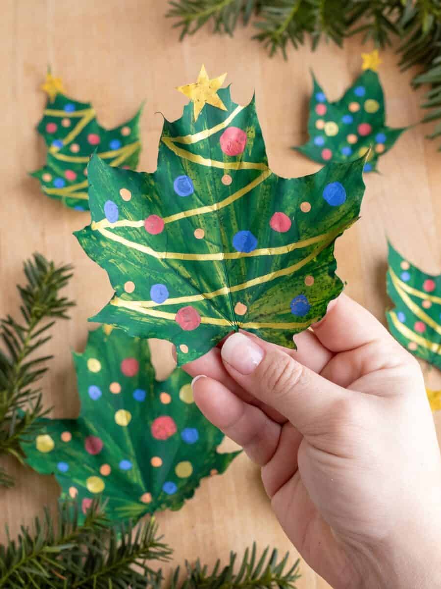 Beautiful Christmas Tree Leaf Craft - hello, Wonderful