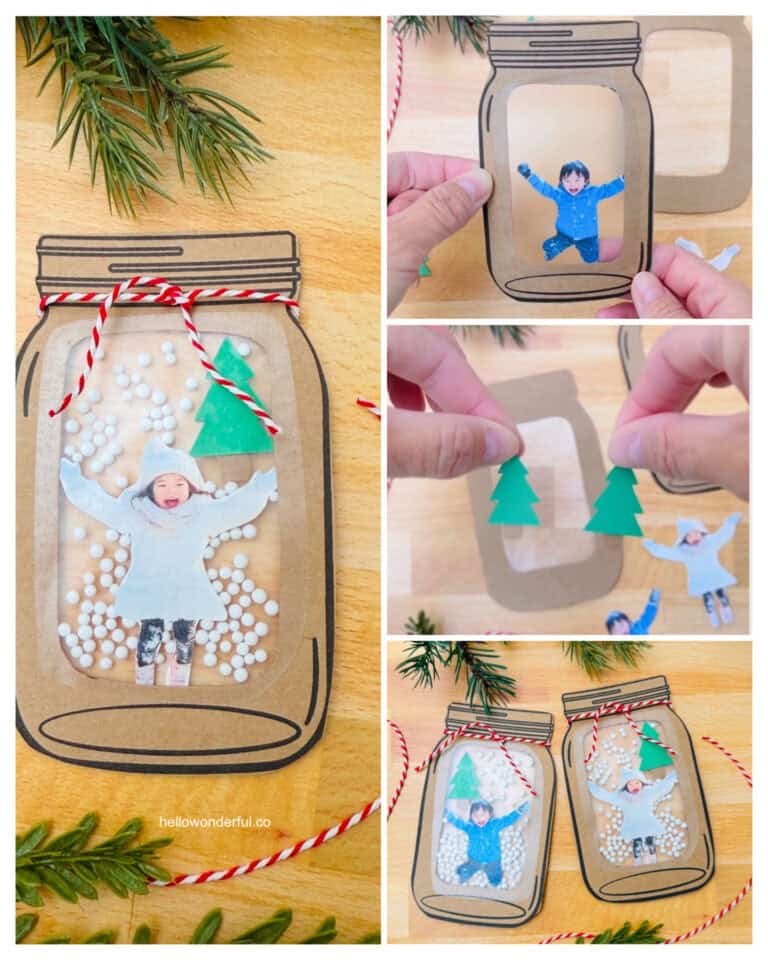 Winter Photo Jar Craft - Printable Template