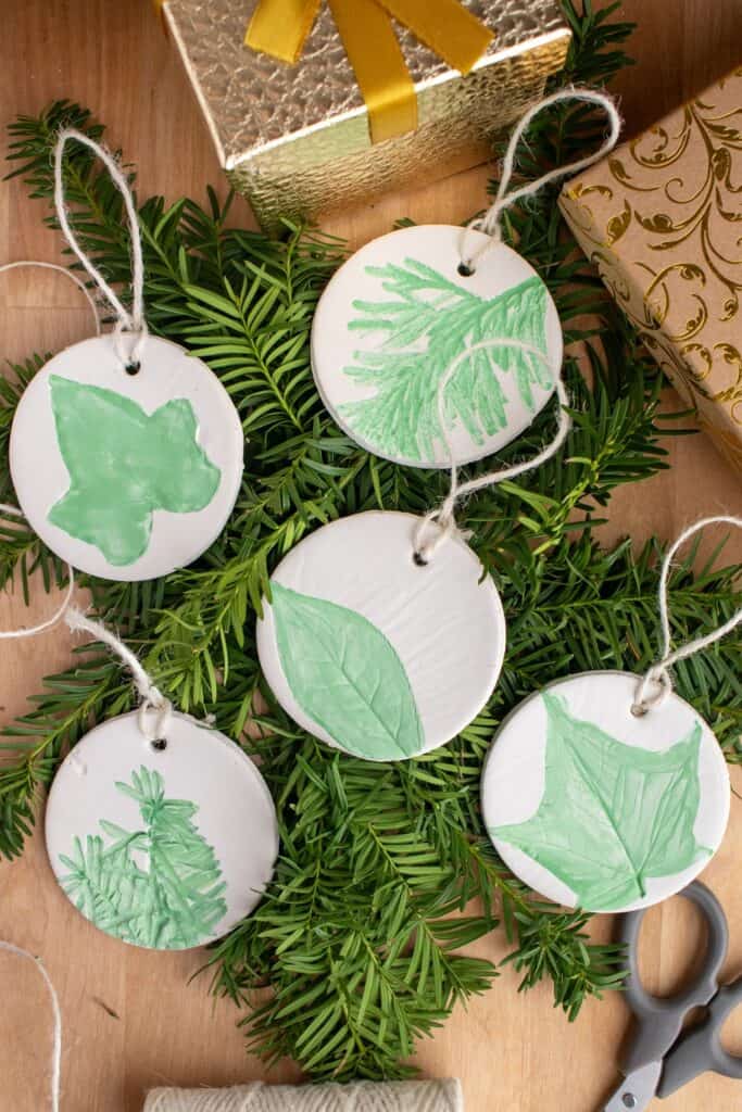 DIY Clay Leaf Ornaments - Beautiful Christmas Craft
