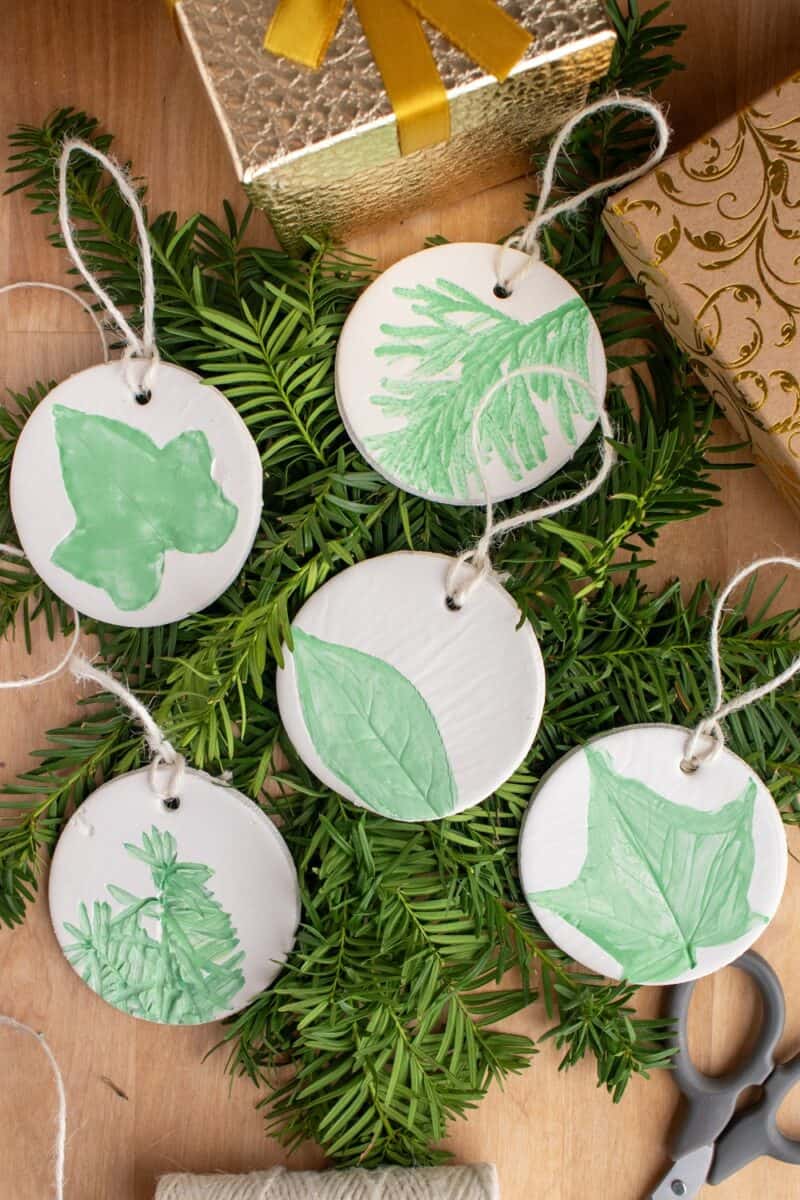 DIY Clay Leaf Ornaments - Beautiful Christmas Craft