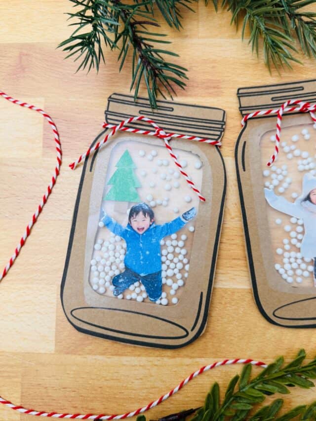 Winter Photo Jar Craft - Printable Template