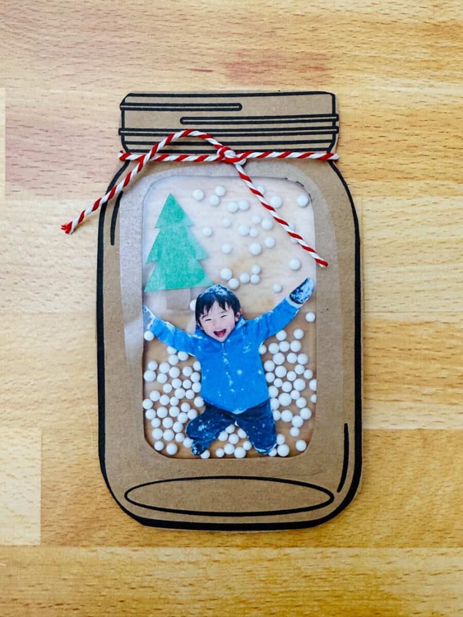 Winter Photo Jar Craft - Printable Template