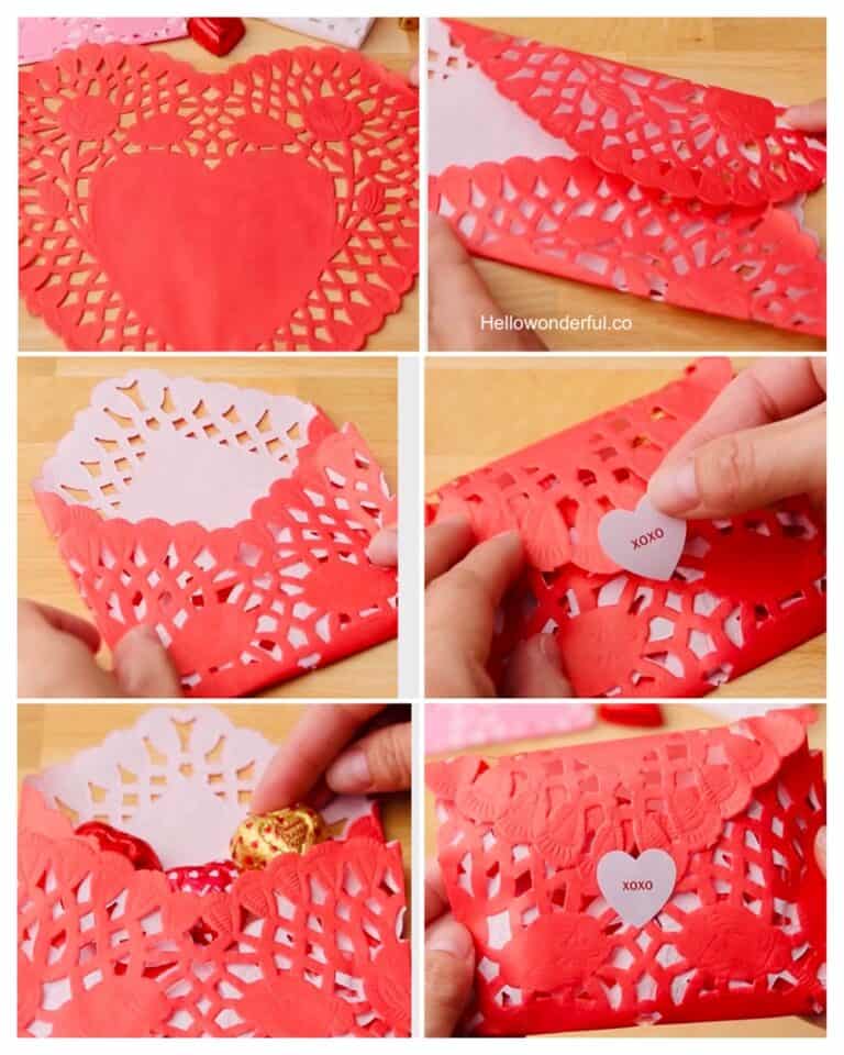 How to make Doily Heart Envelopes - Cute Valentine Craft