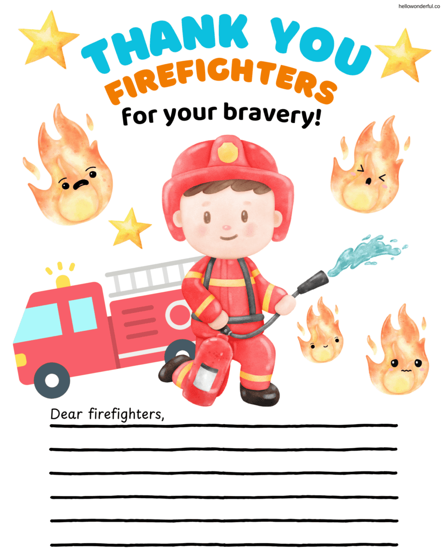 Letter to Firefighters - Free Printable