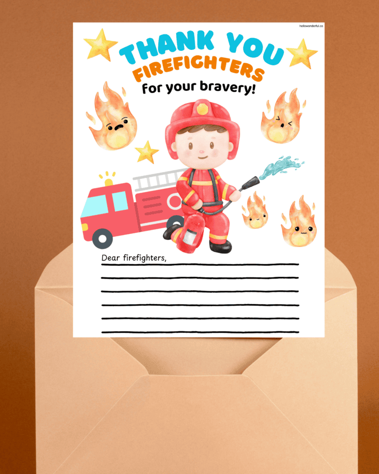 Letter to Firefighters - Free Printable