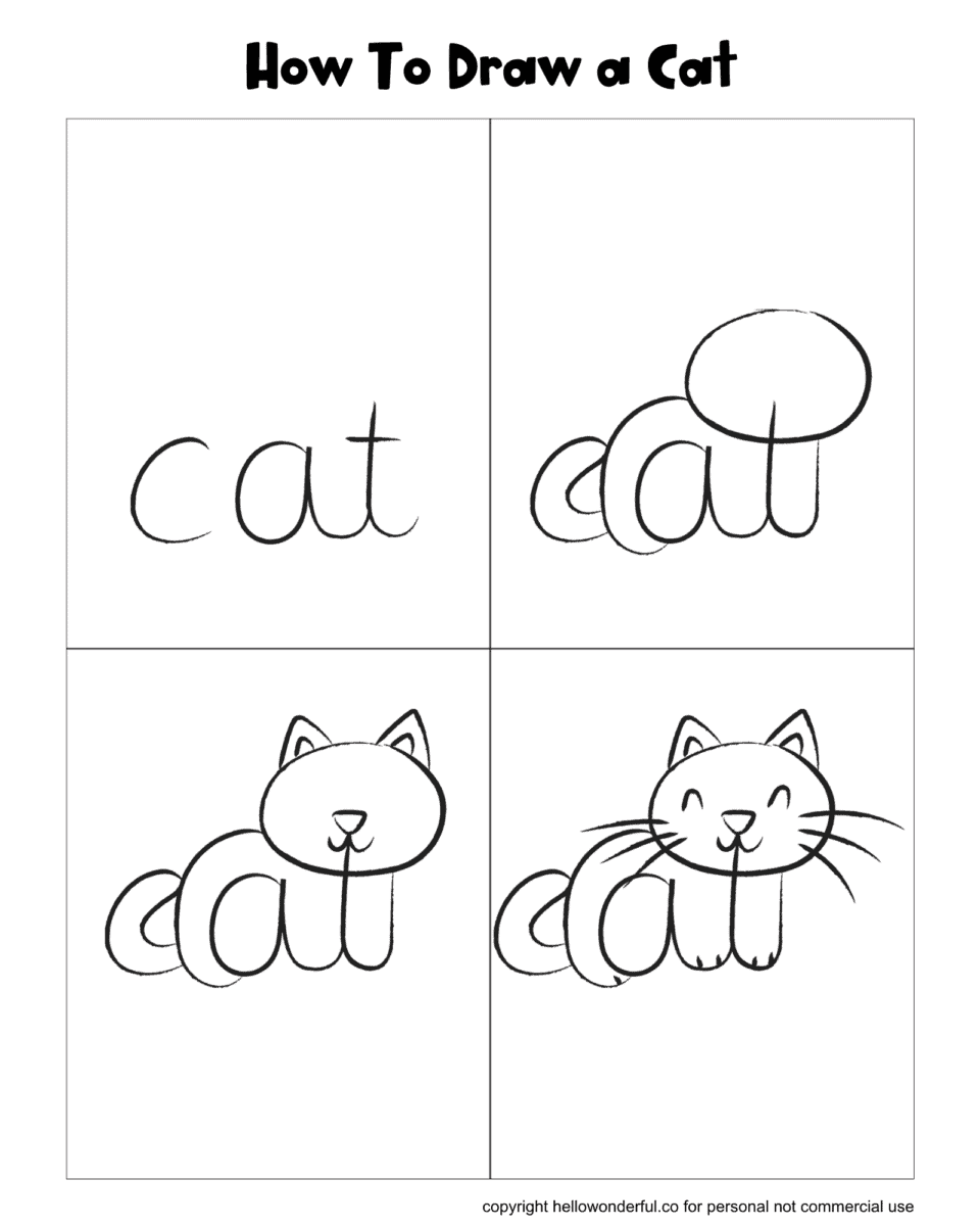 How to Draw a Cat From The Word "Cat"