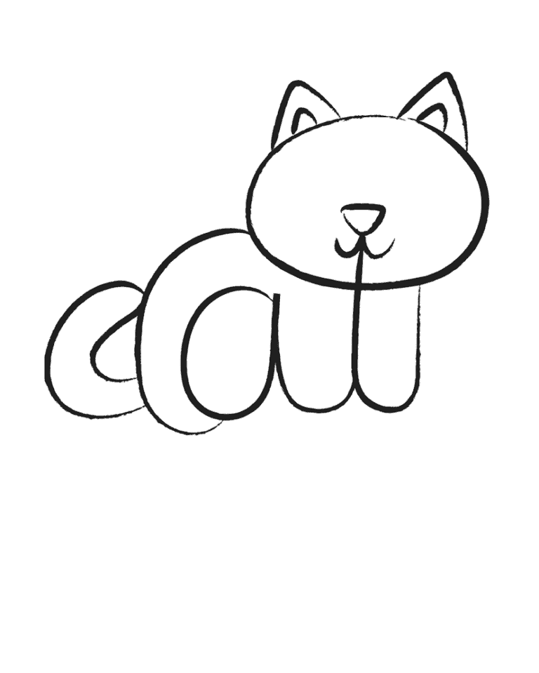 How to Draw a Cat From The Word "Cat"