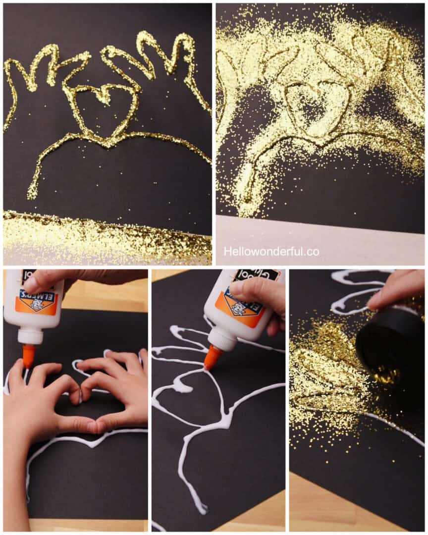 Easy Glitter Handprint Art for Kids