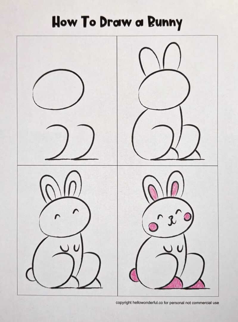 How To Draw A Bunny Using Numbers - Free Printable