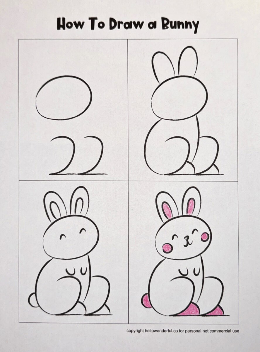 How To Draw A Bunny Using Numbers - Free Printable