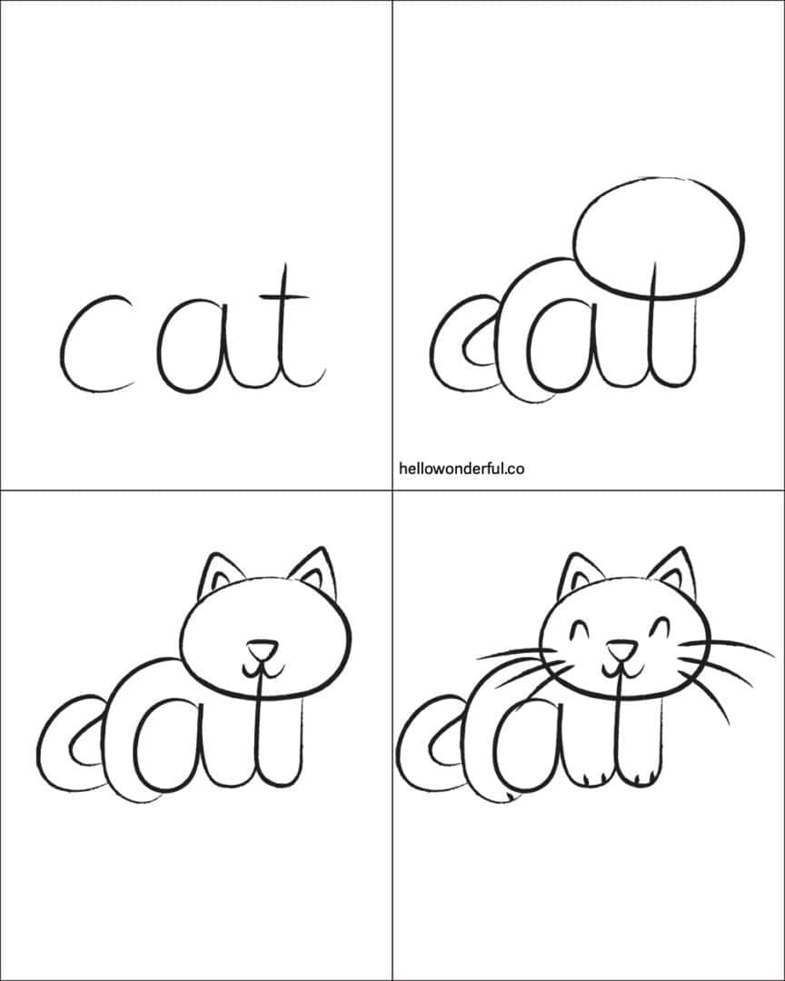 How to Draw a Cat From The Word "Cat"