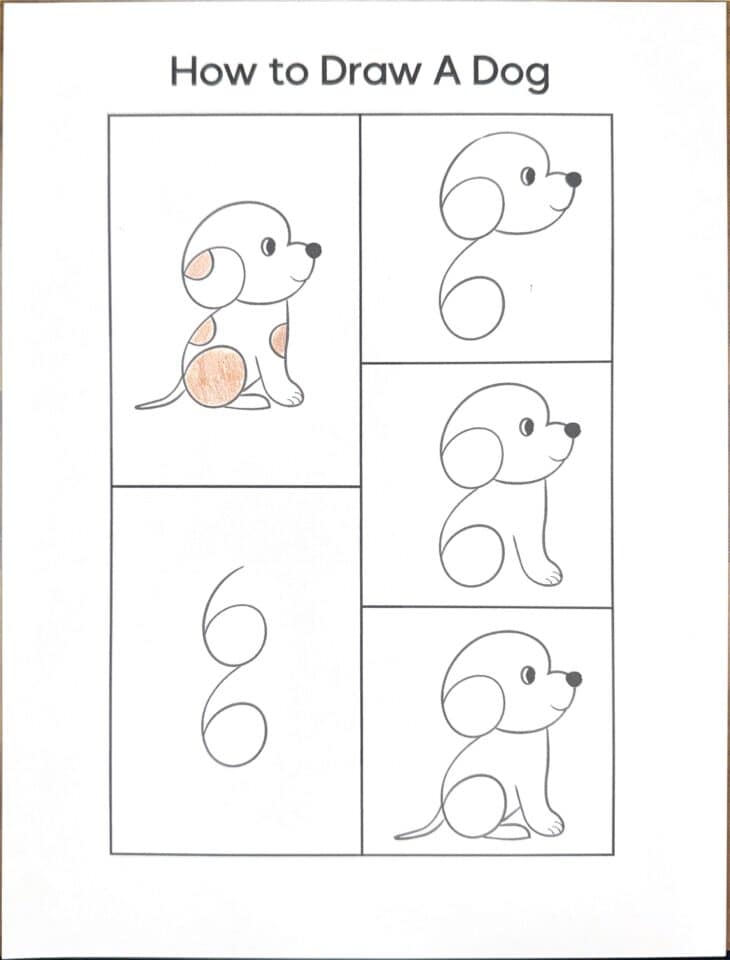 How to Draw a Dog Using Numbers - Free Template