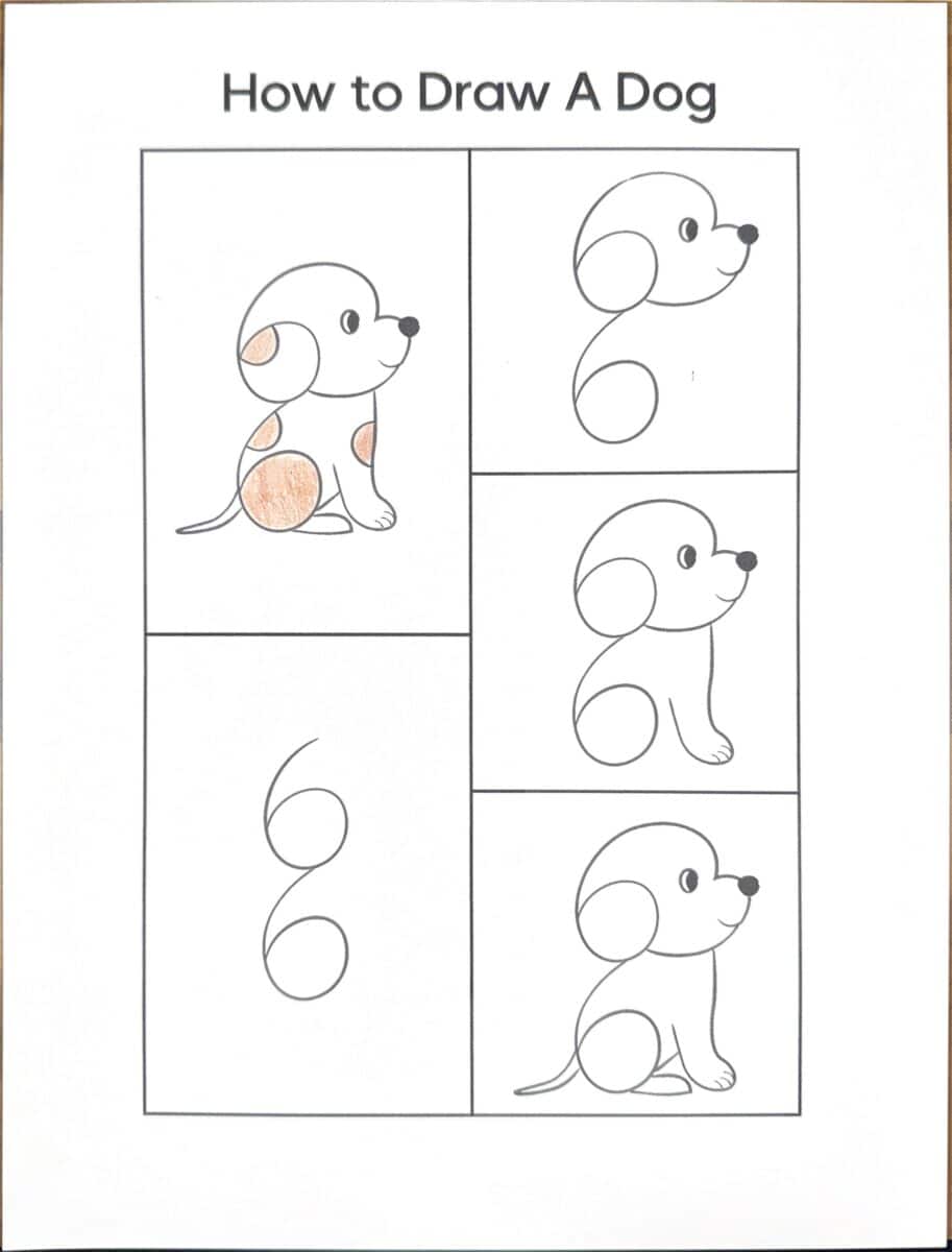 How to Draw a Dog Using Numbers - Free Template