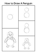 How to Draw a Penguin - Free Template