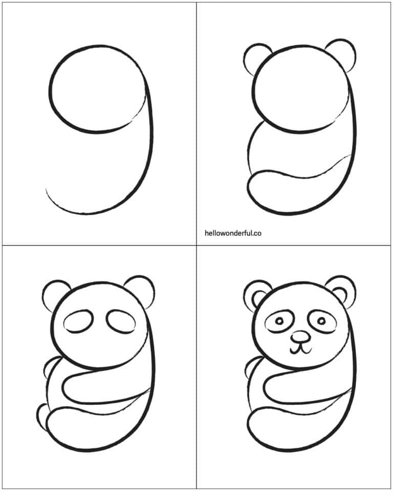 How to Draw a Panda - With Printable Guide - hello, Wonderful