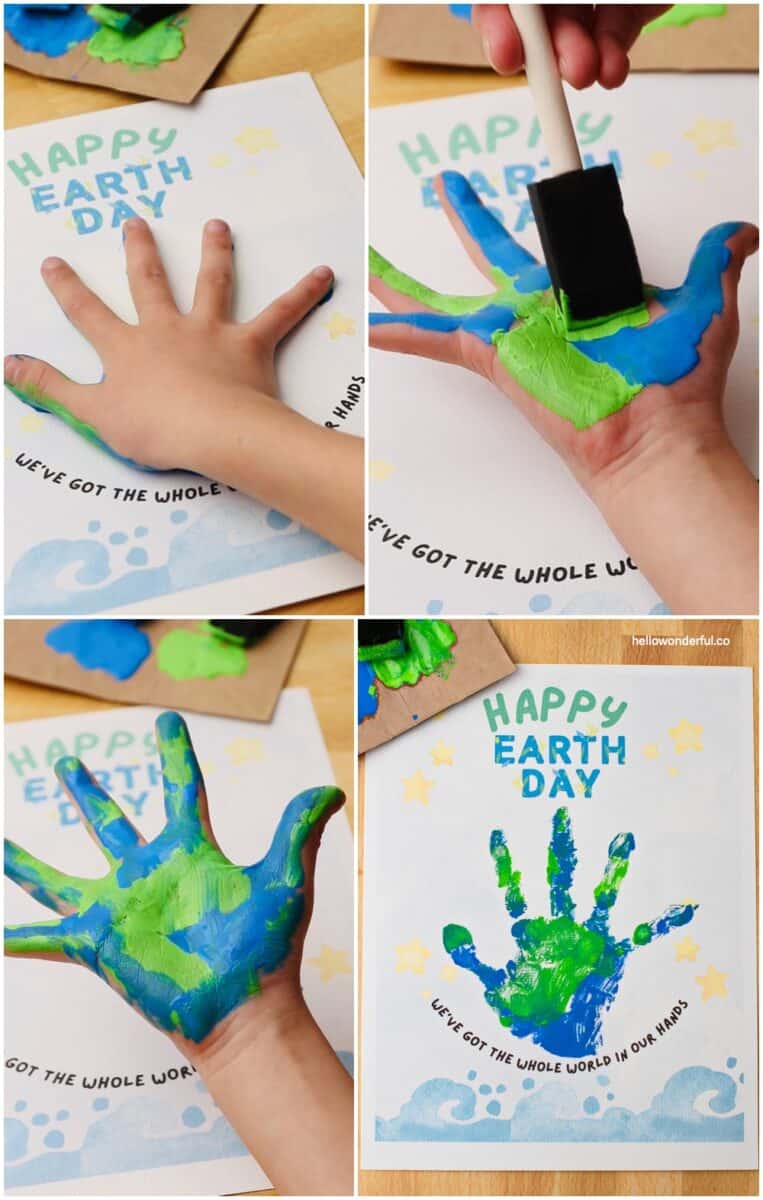 Earth Day Handprint Craft With Printable Template