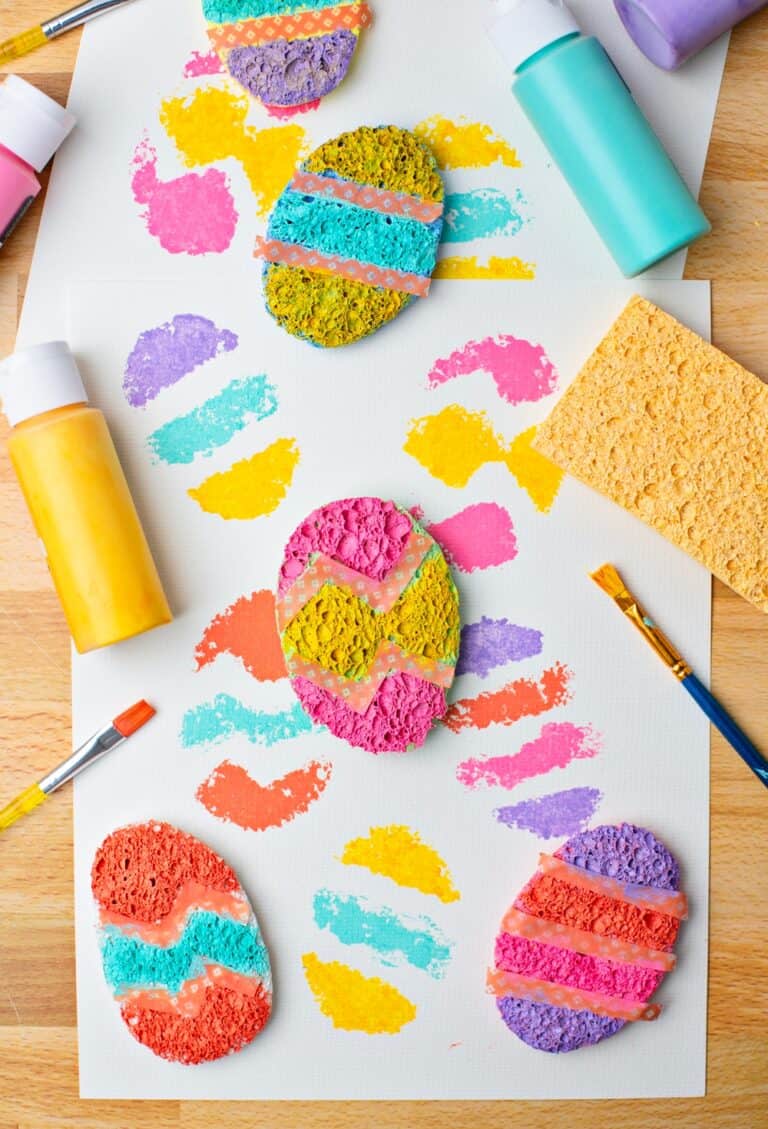 Easter Sponge Painting Is A Fun Way To Decorate Eggs!