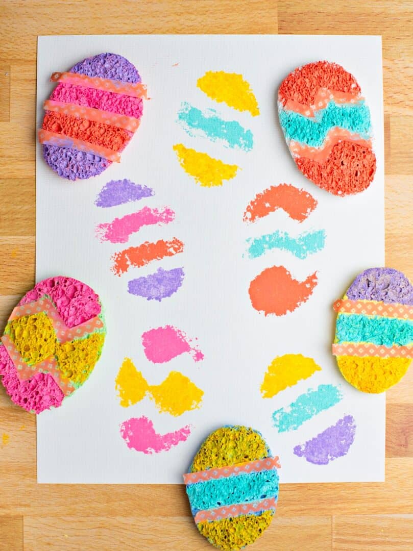 Easter Sponge Painting Is A Fun Way To Decorate Eggs!