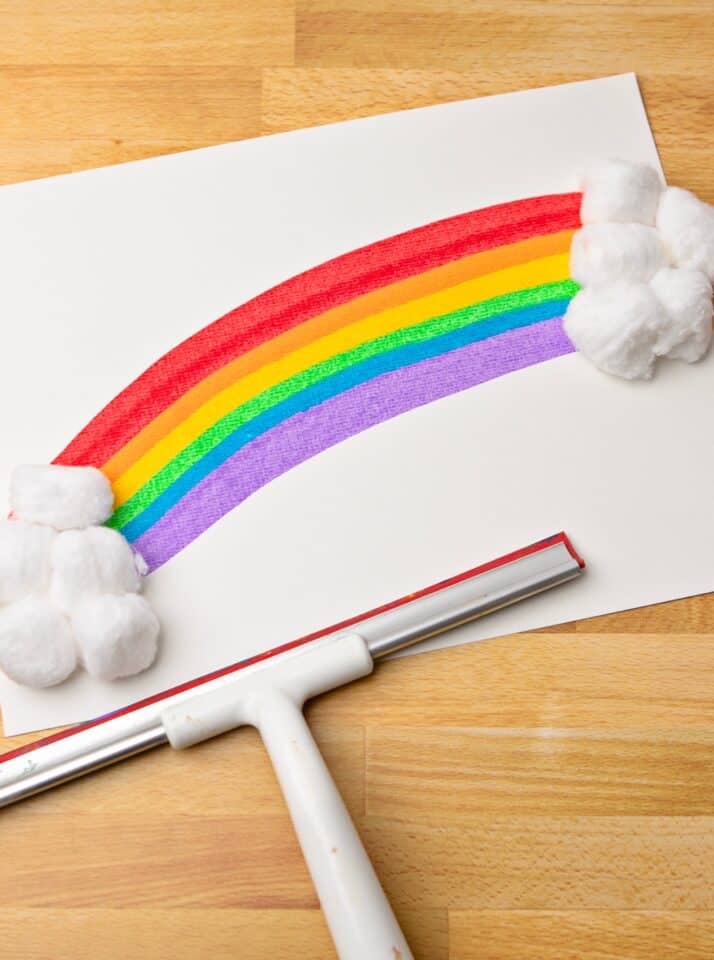 Easy Rainbow Squeegee Art for Kids