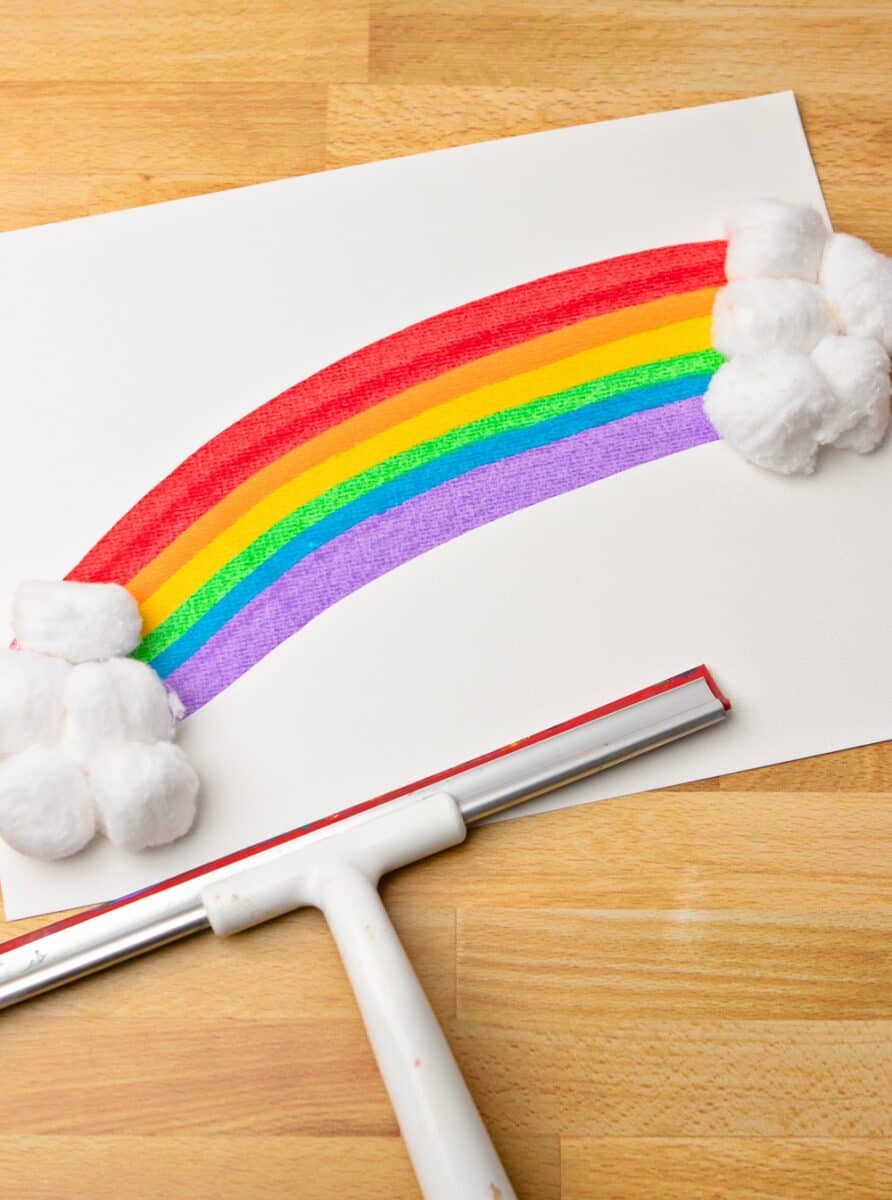 Easy Rainbow Squeegee Art for Kids
