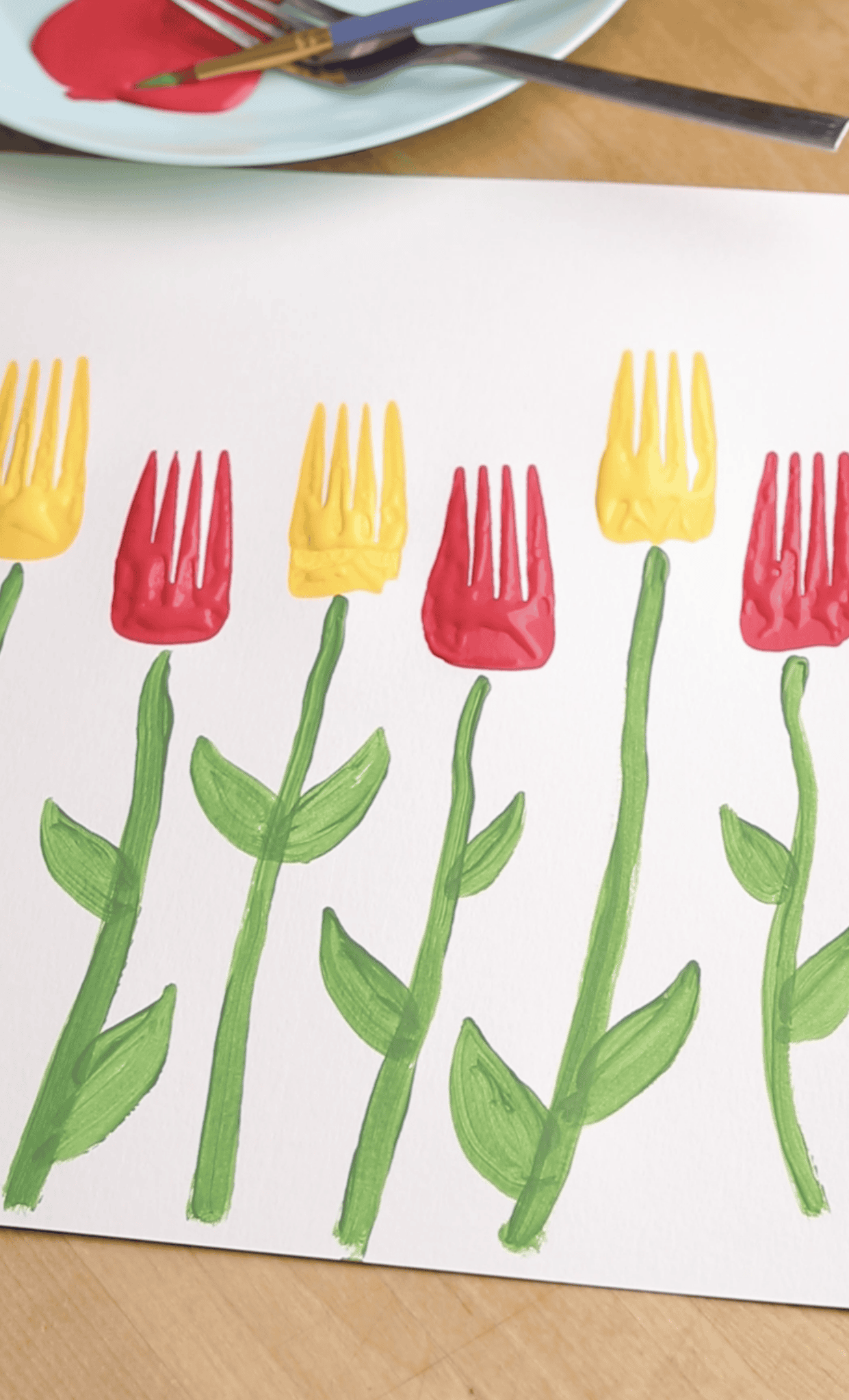 Fork Painting Tulips: A Fun and Easy Spring Craft for Kids