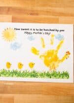 Adorable Chick and Hen Handprint Art - With Printable