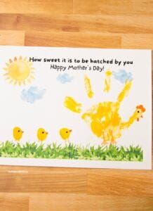 Adorable Chick and Hen Handprint Art - With Printable