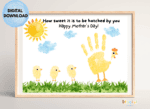 Adorable Chick and Hen Handprint Art - With Printable