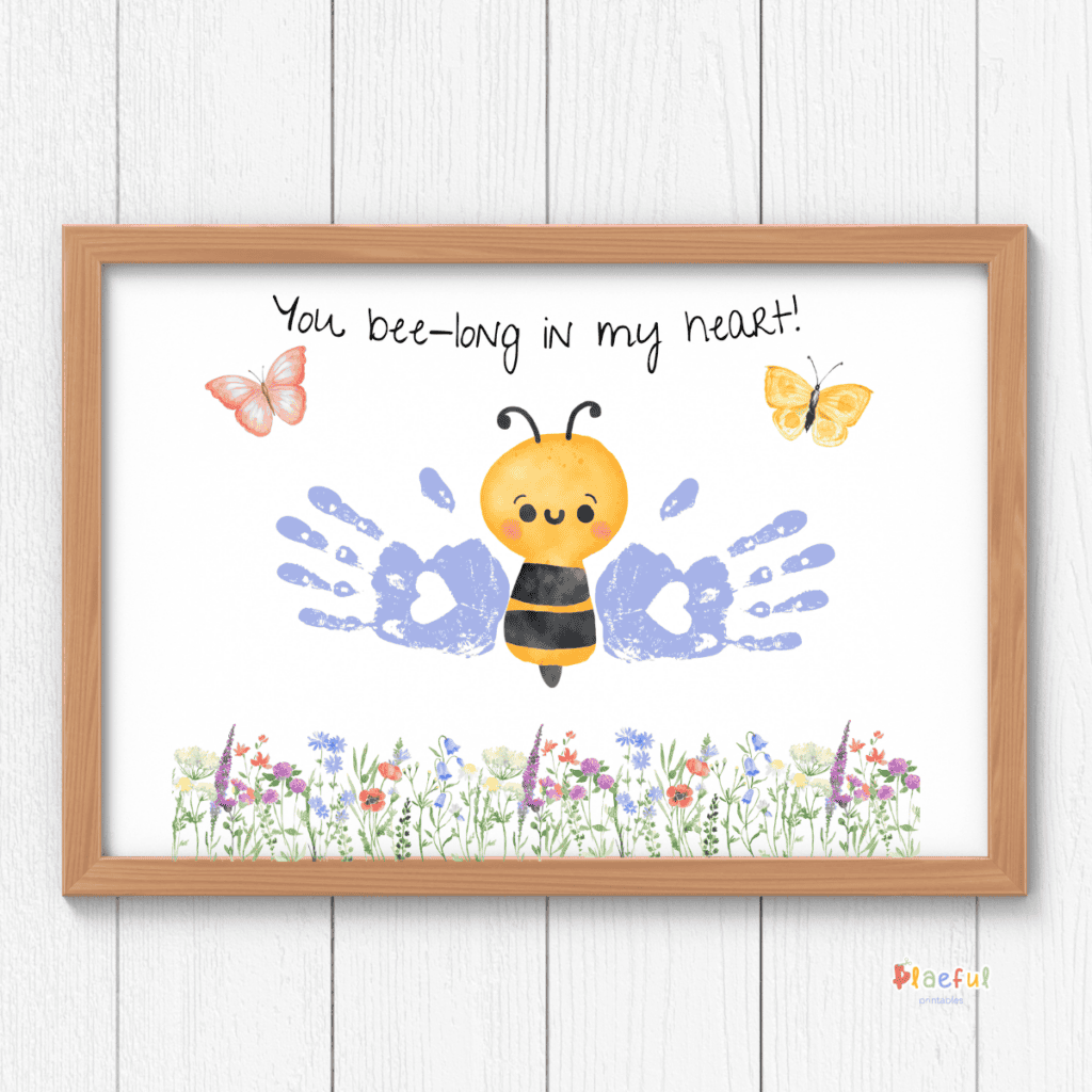 Adorable Bee Handprint Craft - Printable Template