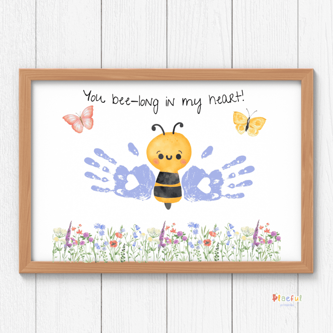 Adorable Bee Handprint Craft - Printable Template