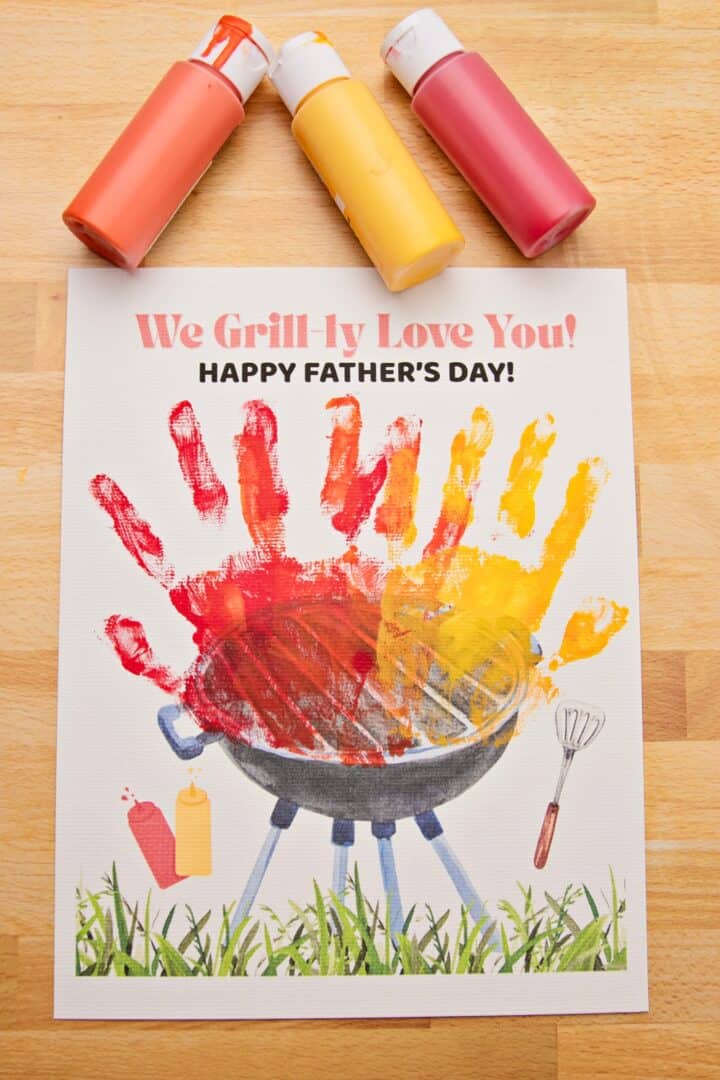BBQ Father’s Day Handprint Art - Printable Template
