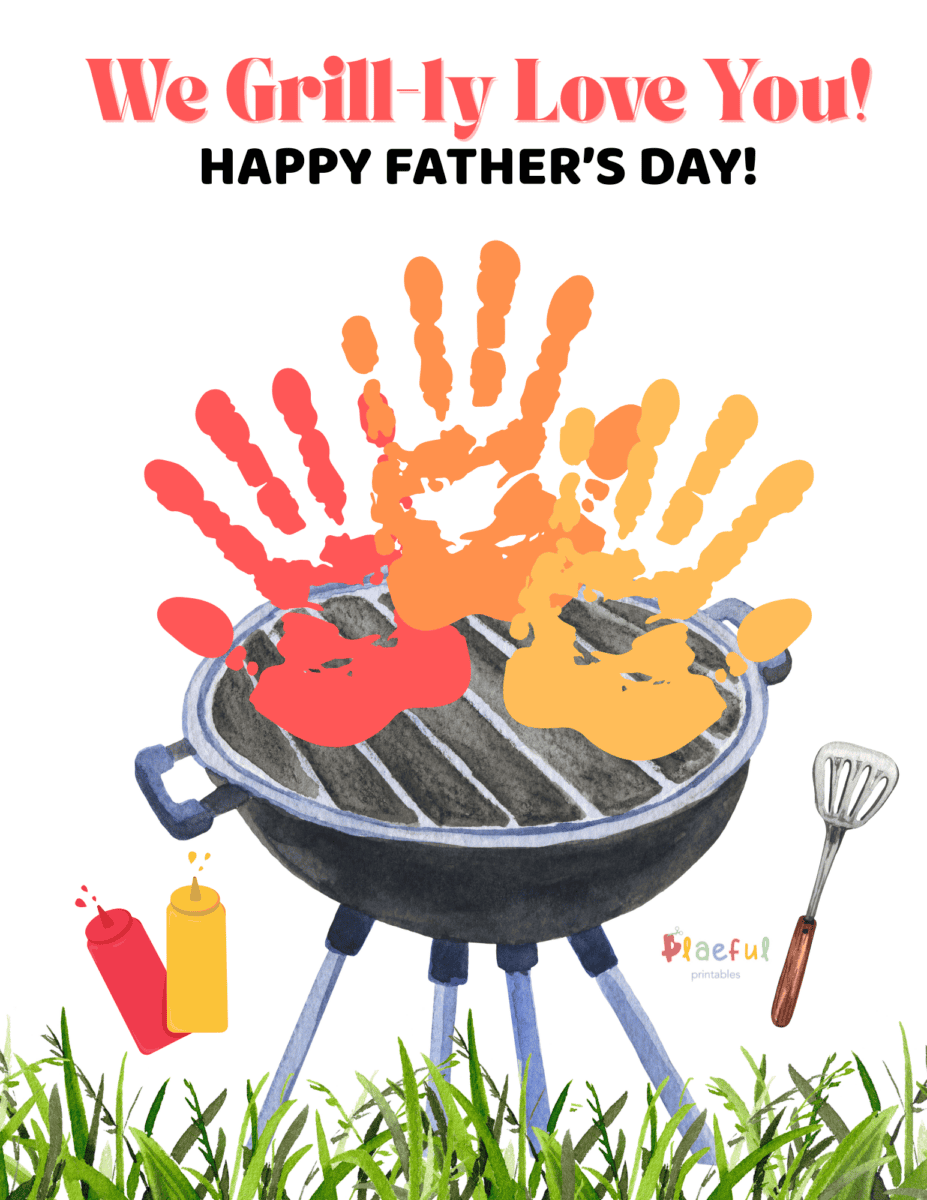 BBQ Father’s Day Handprint Art - Printable Template