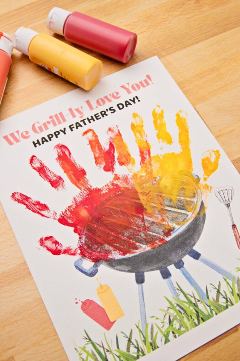 BBQ Father’s Day Handprint Art - Printable Template