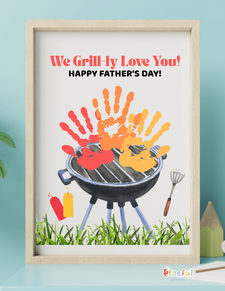 BBQ Father’s Day Handprint Art - Printable Template